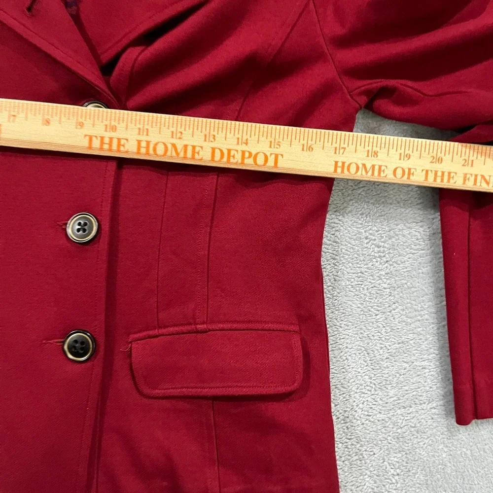 CAbi | Jackets & Coats | Cabi Womens Outing Blazer Rhubarb Red Button ...
